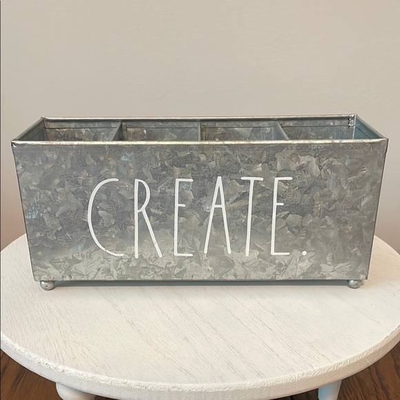 Rae Dunn | Office | Rae Dunn Galvanized Metal Organizer With Create ...